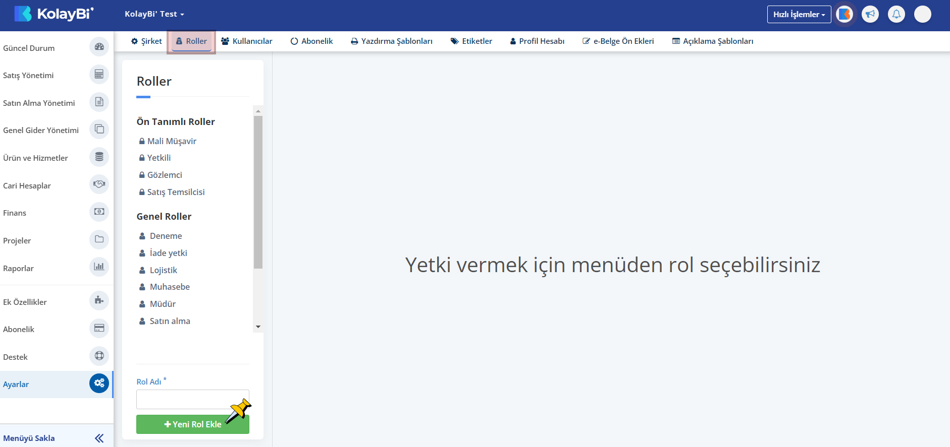 KolayBi' Ön Muhasebe Ayarlar | KolayBi' Destek